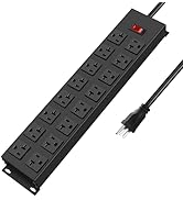Amazon.com: JUNNUJ Heavy Duty 20 Amp Power Strip, Garage 6 Outlets ...