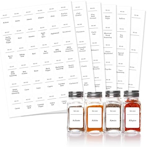 Amazon.com: Andiker 144Pcs Spice Labels for Jars, Waterproof Spice Jar ...