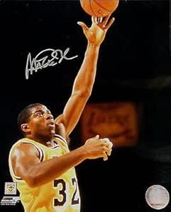 Magic Johnson Autographed Photograph - Autograph 8x10 LA Sky Hook Shot ...