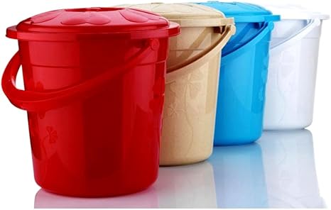 Best House 15 LT Plastic Water Bucket with Lid Handle, Water Bucket Bin ...