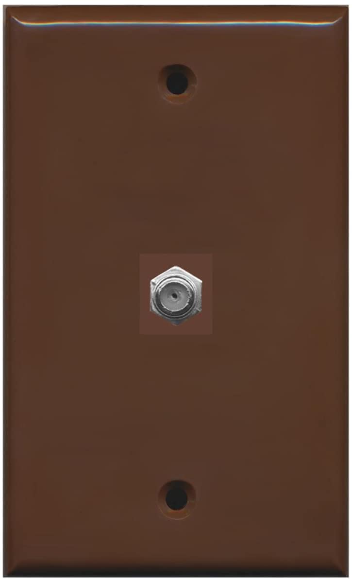 Amazon.com: RiteAV Coax Cable TV Wall Plate 1 Gang Flat - Brown ...