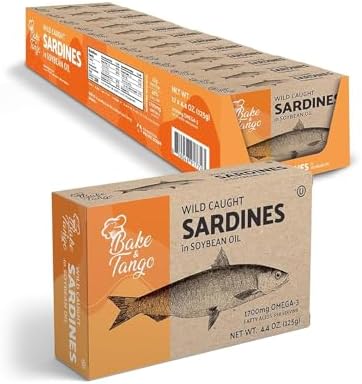 Amazon.com: Bake and Tango - Sardines in Soybean Oil - 4.4oz (Pack of ...