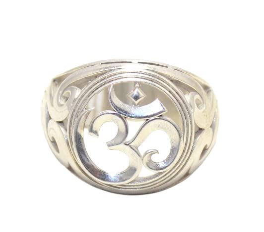 Rajasthan Gems Mens Om Band Ring Silver Sterling 925 Sultan Unisex Men ...