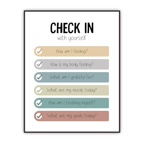 Amazon.com: Mental Health Feelings Check Poster, Therapy Office Decor ...