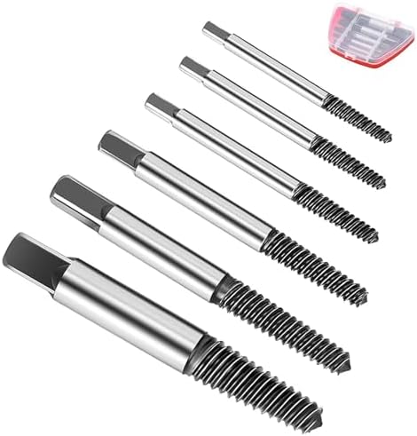 6Pcs Damaged Screw Extractor Set Chrome Vanadium Steel Damaged Bolt ...