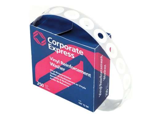 CE white vinyl self adhesive reinforcement washers, BOX of 250 : Amazon ...
