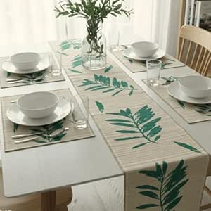 Buy Attica Tracery Handwoven Natural Fiber Leaf Design Dining Table ...