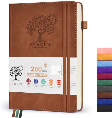 Amazon.com : A5 Lined Journal Notebook - 365 Page Leather Journals for ...