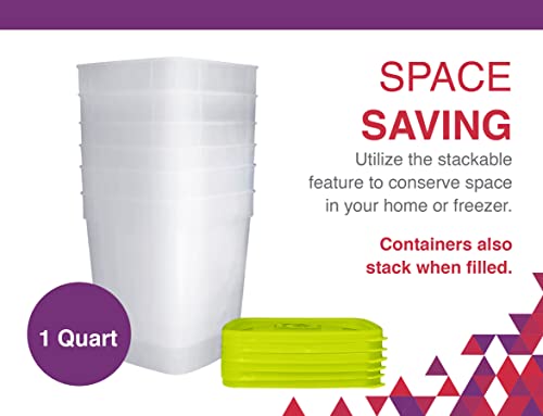 Buy Arrow Home Products 1 Quart Freezer Food Storage Containers with ...