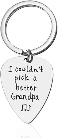 Amazon.com: yaozeio Grandpa Gifts Guitar Pick Keychain for Grandfather ...
