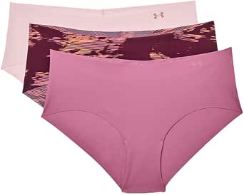 Under Armour Pure Stretch Hipster 3-Pack Print Pace Pink/Dark Cherry ...