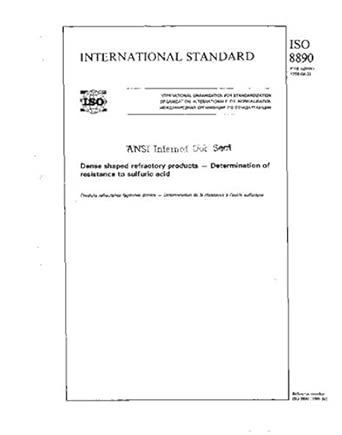 ISO 8890:1988, Dense shaped refractory products - Determination of ...