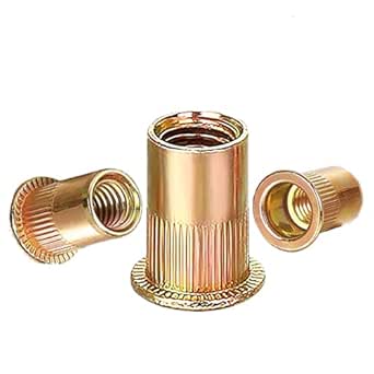 ZAMBASE Rivet Nut 1/2"-13 UNC 20Pcs Yellow Zinc Plated Finish Flat Head ...
