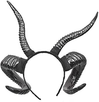 Amazon.com: RAINDEWLL Ram Horns Headband Devil Sheep Goat Cosplay Horns ...