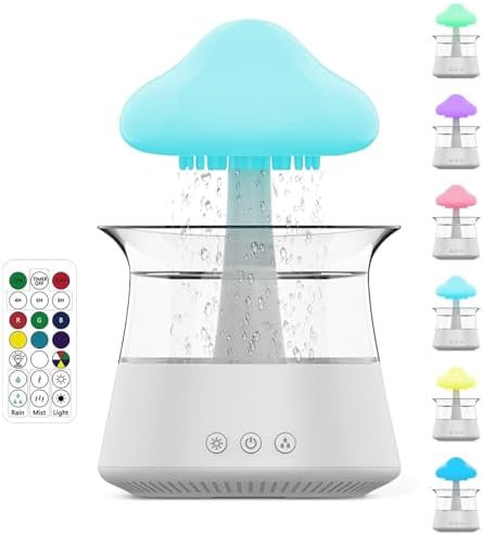 Rain Cloud Humidifier, Night Light with 7 Colors, Rain Lamp ...