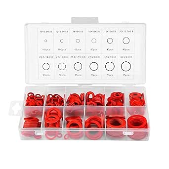 ENERRGECKO 600Pcs Fibre Washer Kit 12 Size Red Steel Paper Fiber Flat ...