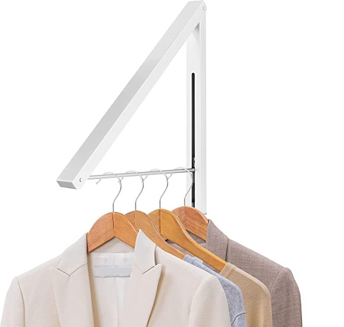 Openja Single Foldable Clothing Rack, Wall-Mounted Retractable Clothes ...