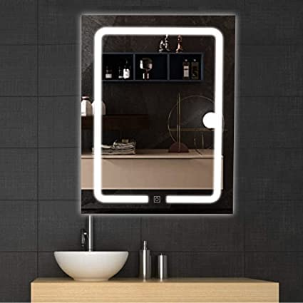 Buy ARANAUT Rectangular Shaped Mirror, LED Illuminated Vanity Mirror with Touch Sensor, Wall ...
