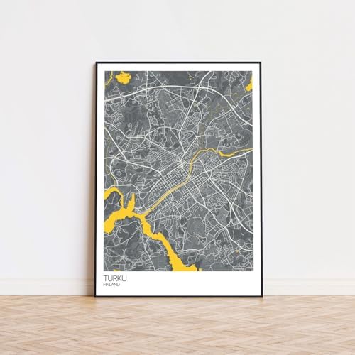 Amazon.com - MG Global Wrapped Gift | Colored Poster of Turku Finland 7 ...