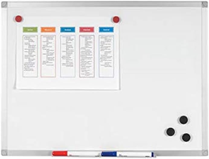 Q Connect Magnetic Drywipe Whiteboard Notice Board 1200x900mm : Amazon ...