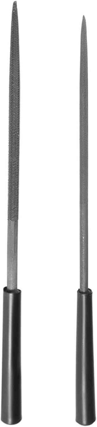 uxcell 3mm x 140mm / 4mm x 160mm Second Cut Steel Round Needle File Set ...