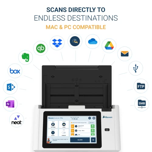 Raven Pro Document Scanner - Huge Touchscreen, High Speed Color Duplex ...