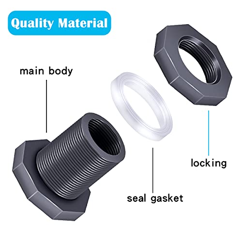 Snapklik.com : Tnuocke 4PCS PVC Bulkhead Fitting 3/4 Inch,Water Tank ...