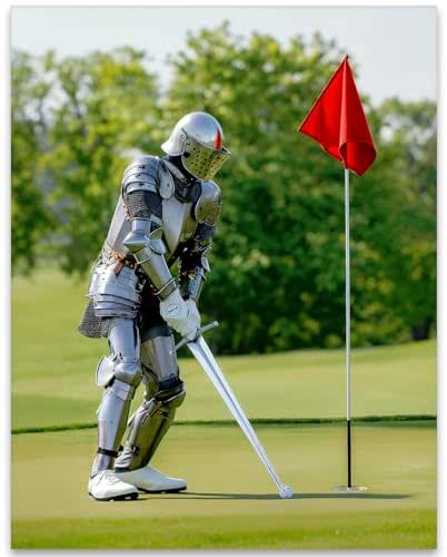 Amazon.com: Medieval Knight Golf Art: For The Win 18x24 Unframed Poster ...