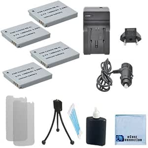 4 NB-4L Batteries Replacement + Car/Home Charger For Canon Digital IXUS ...