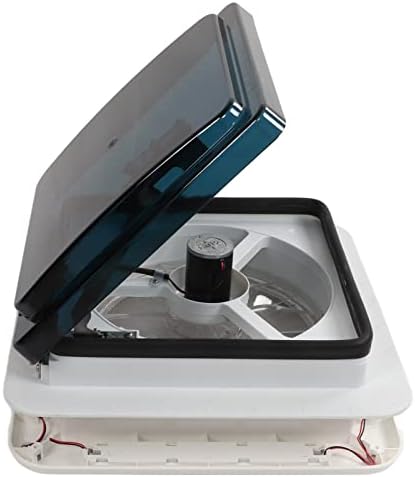 14x14in RV Roof Vent Fan, 12V Intake Exhaust Fan Light and Manual Lift ...