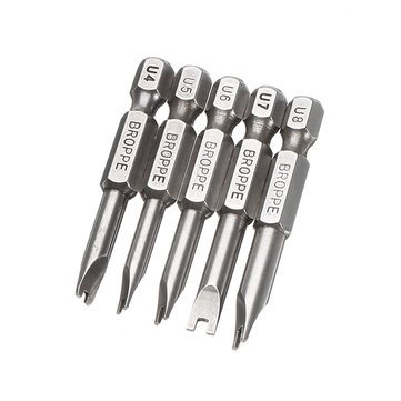 Generic 5Pcs 50Mm 1/4 Inch Hex Shank Magnetic U-Shaped Screwdriver Bits ...