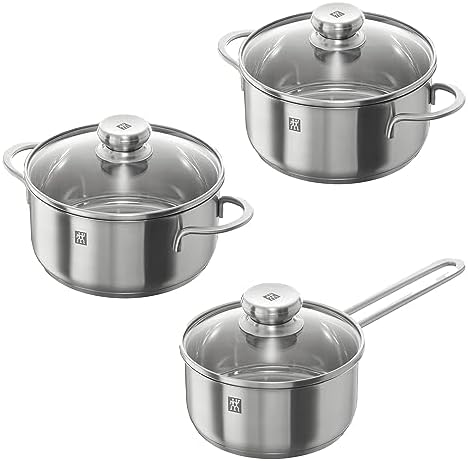 Zwilling 40110-040 Nova 3-Piece Pan Set – Includes 16 cm Saucepan, 20 ...