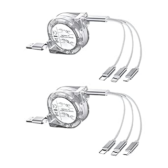 Amazon.com: Jpinbo Multi USB Charging Cable 2 Pack Retractable 3 in 1 ...
