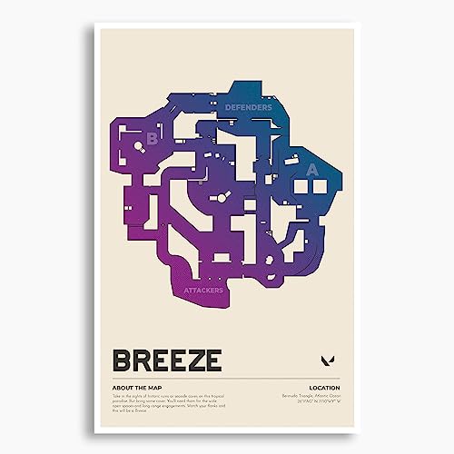 Amazon.com: Breeze Map Poster, Unframed, Premium Photo Paper - Perfect ...