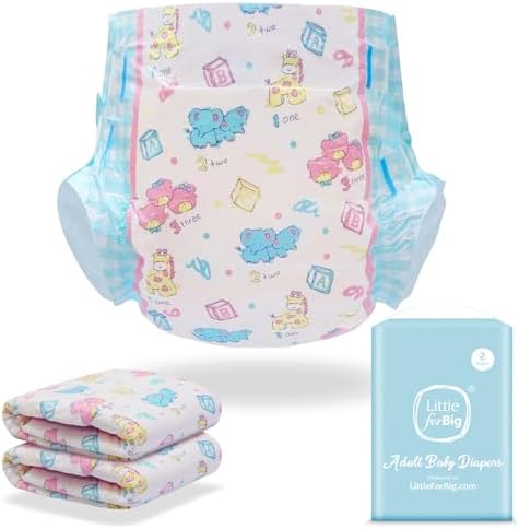 Amazon.com: Littleforbig Adult Printed Diaper 10 Pieces - Vintage Baby (Large 36"-46") : Health ...