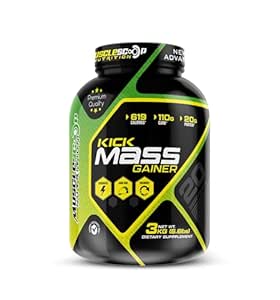Muscle Scoop Nutrition Kick Mass Gainer 3kg Kulfi Flavor Strength ...