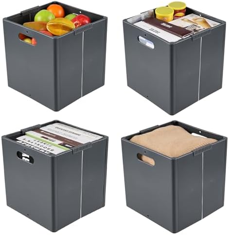 Amazon.com: Quickquick 13 Inches Plastic Collapsible Storage Cubes ...
