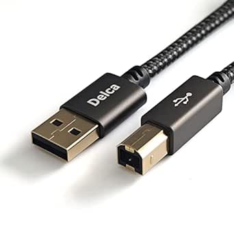 Amazon.com: Delca Printer Cable 6 Feet/1.8 Meters I Nylon Braided USB 2 ...