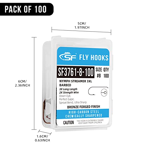 Snapklik.com : SF #14 100Pcs Nymph Streamer Dry Fly Tying Hooks Ultra ...
