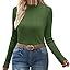 OUGES Womens 2024 Spring Summer Tops Basic Slim Fit Sweaters Turtleneck ...