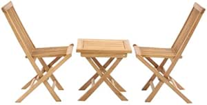 Amazon.com: Java Teak Occasional Folding Set - Natural Wood Garden ...