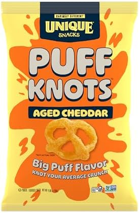 Amazon.com: Unique Snacks Puff Knots, Bold and Savory Cheddar Cheese ...