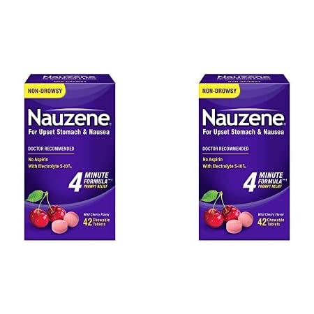 Amazon.com: Nauzene Upset Stomach & Nausea Chewable Tablets Flavor ...