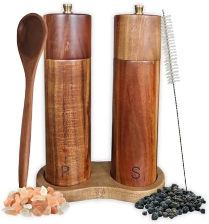 Amazon.com: Saffron & Sage Premium Acacia Wood Salt and Pepper Grinder ...