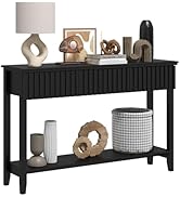 Amazon.com: LAZZO Rattan Console Table Boho Entryway Table Narrow Long ...