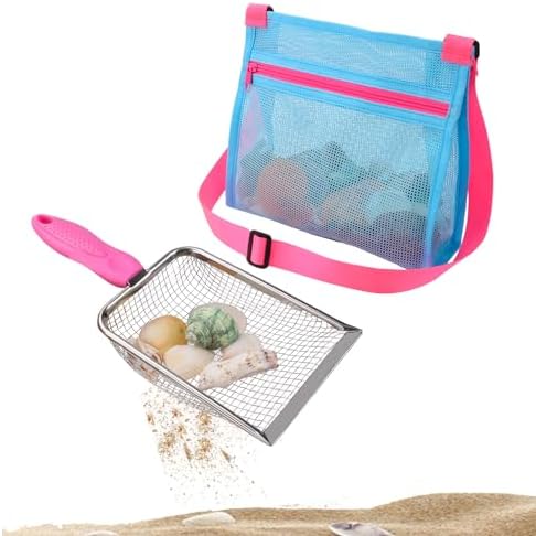 Amazon.com: U-Zimikee Beach Mesh Shovel with Mesh Beach Bag Shell Bags ...