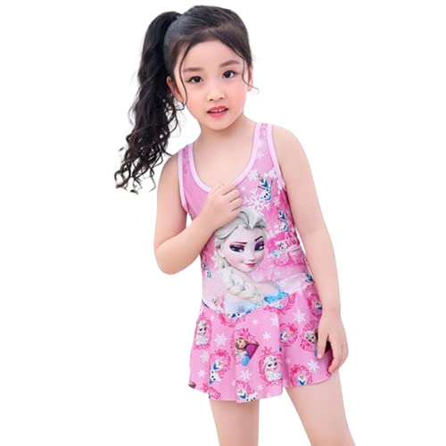 Buy SVNFOXX Girls Princess Swimming Dress One Piece Swimwear for Kids ...
