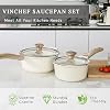 Amazon.com: VINCHEF Sauce Pan Set with Lid 10PCS, 3 White Non Stick ...