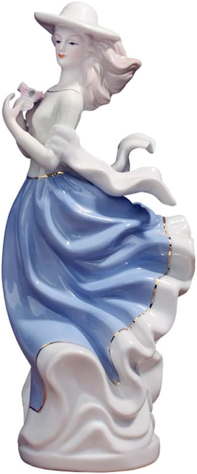 Amazon.com: Lady in Long Dress Sculpted Hand-Painted Figure Figurine ...
