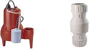 Liberty Pumps LE51A Sewage Pump and CV200C 2-Inch Check Valve Bundle ...